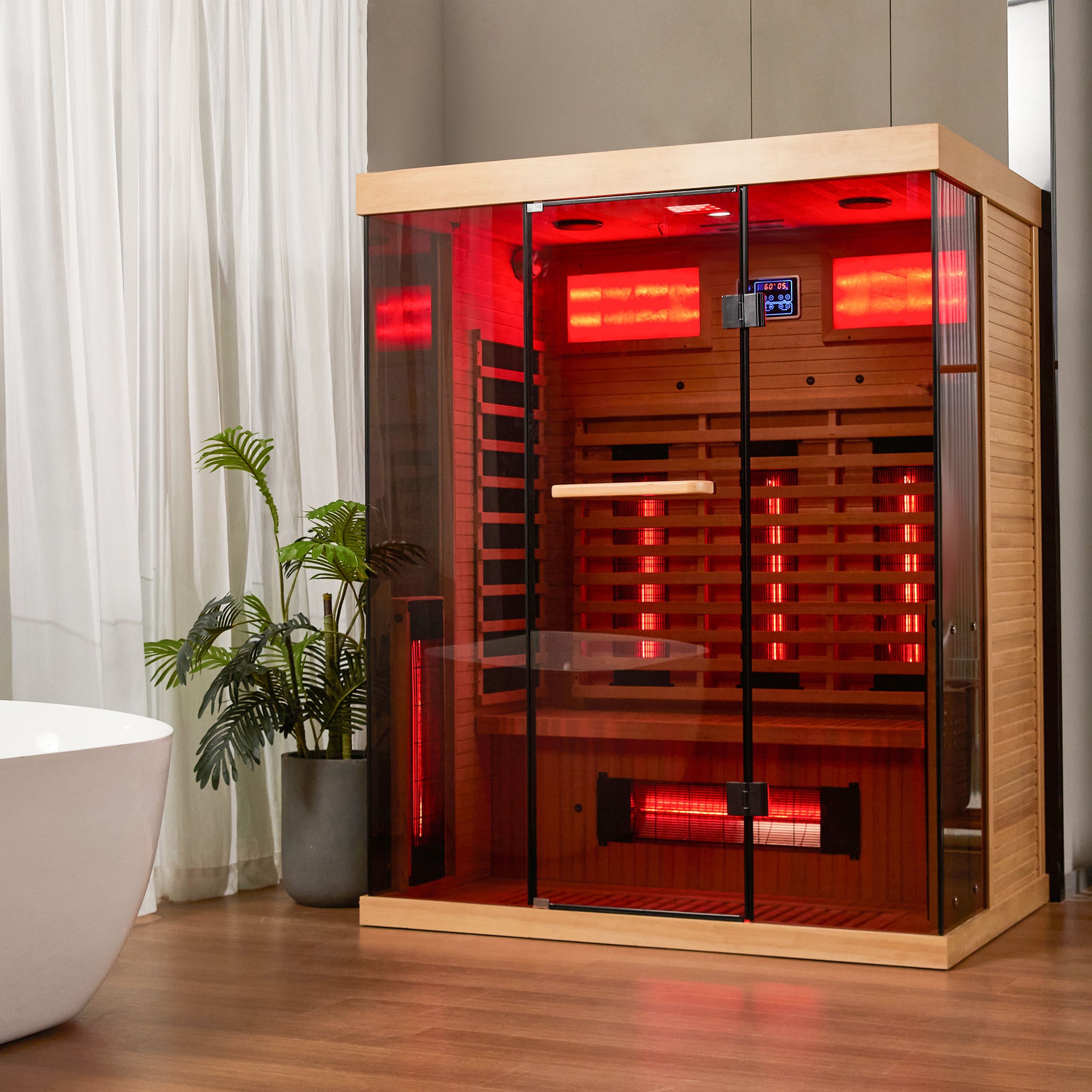 HOMREST Infrared Sauna 3 Person with Full Spectrum Heaters for Home or