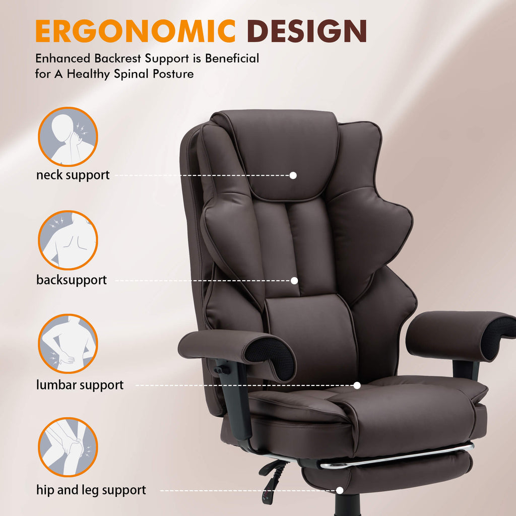 Reclining Office Chair with Footrest | Heat & Massage Comfort - Homrest