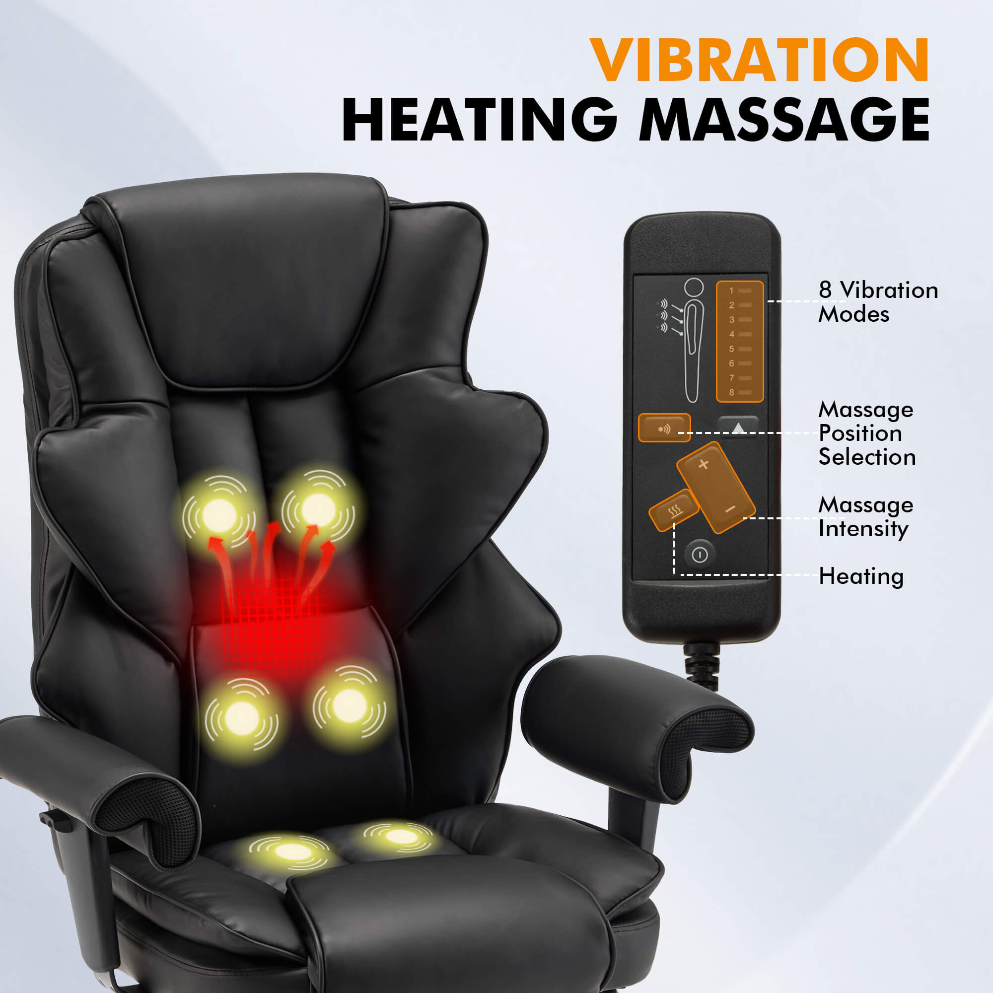 Massage Office Chair with Heat | Stylish Winged Office Chair for Home ...
