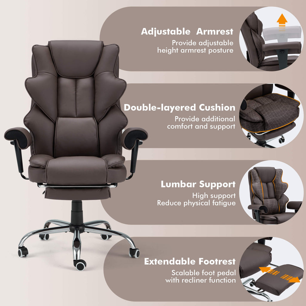 Reclining Office Chair with Footrest | Heat & Massage Comfort - Homrest