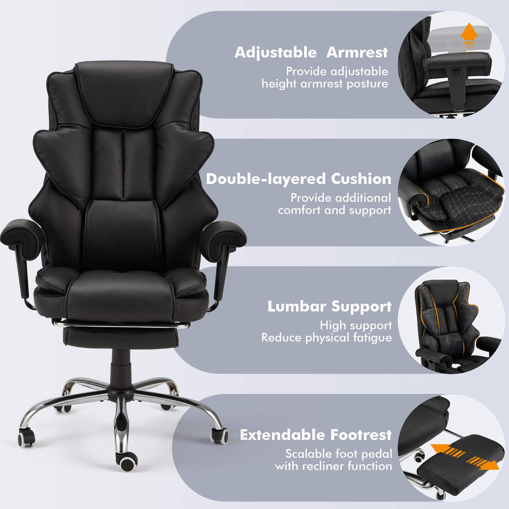 Massage Office Chair with Heat | Stylish Winged Office Chair for Home ...