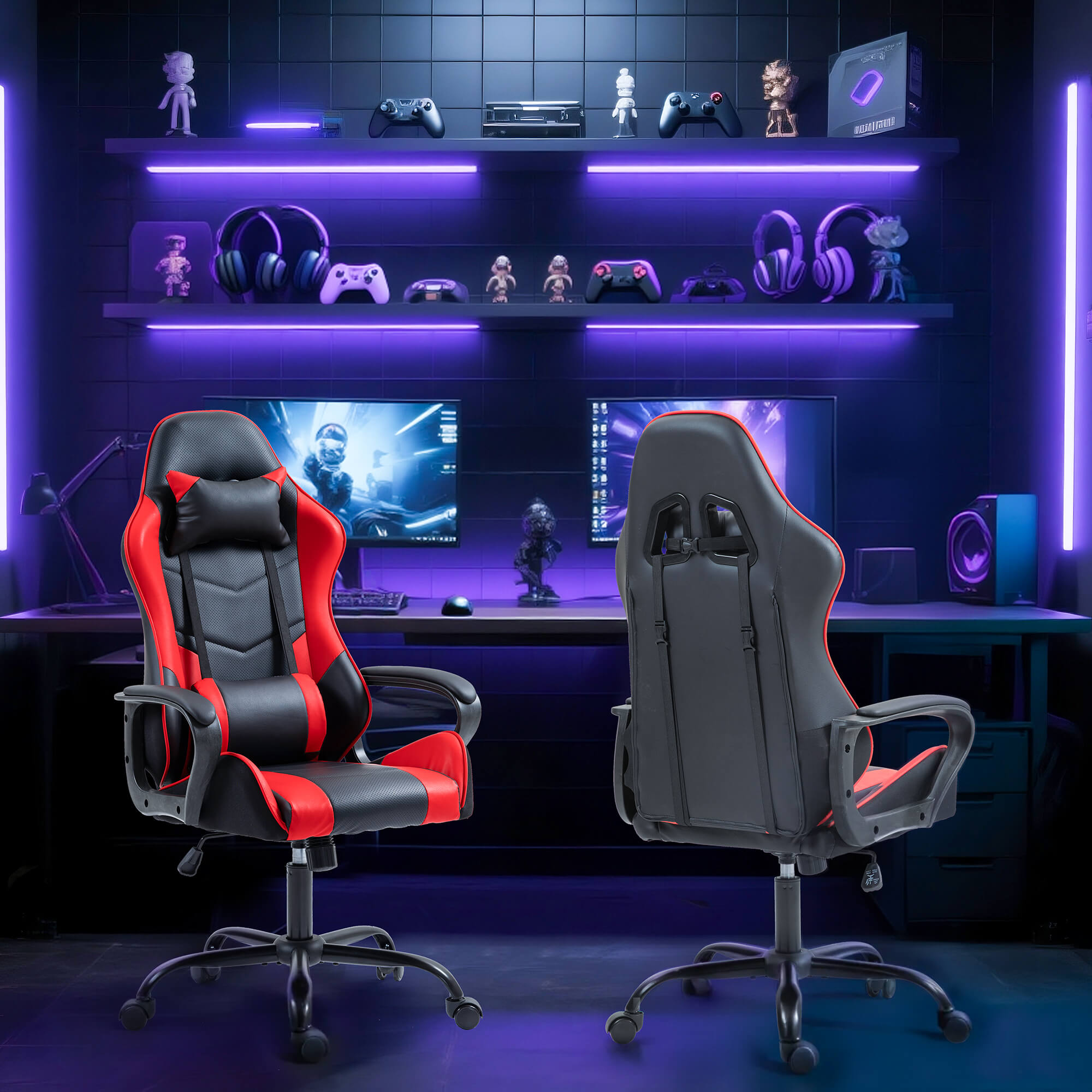 HOMREST Gaming Chair, Ergonomic Computer Gamer Chair with Massage Lumb