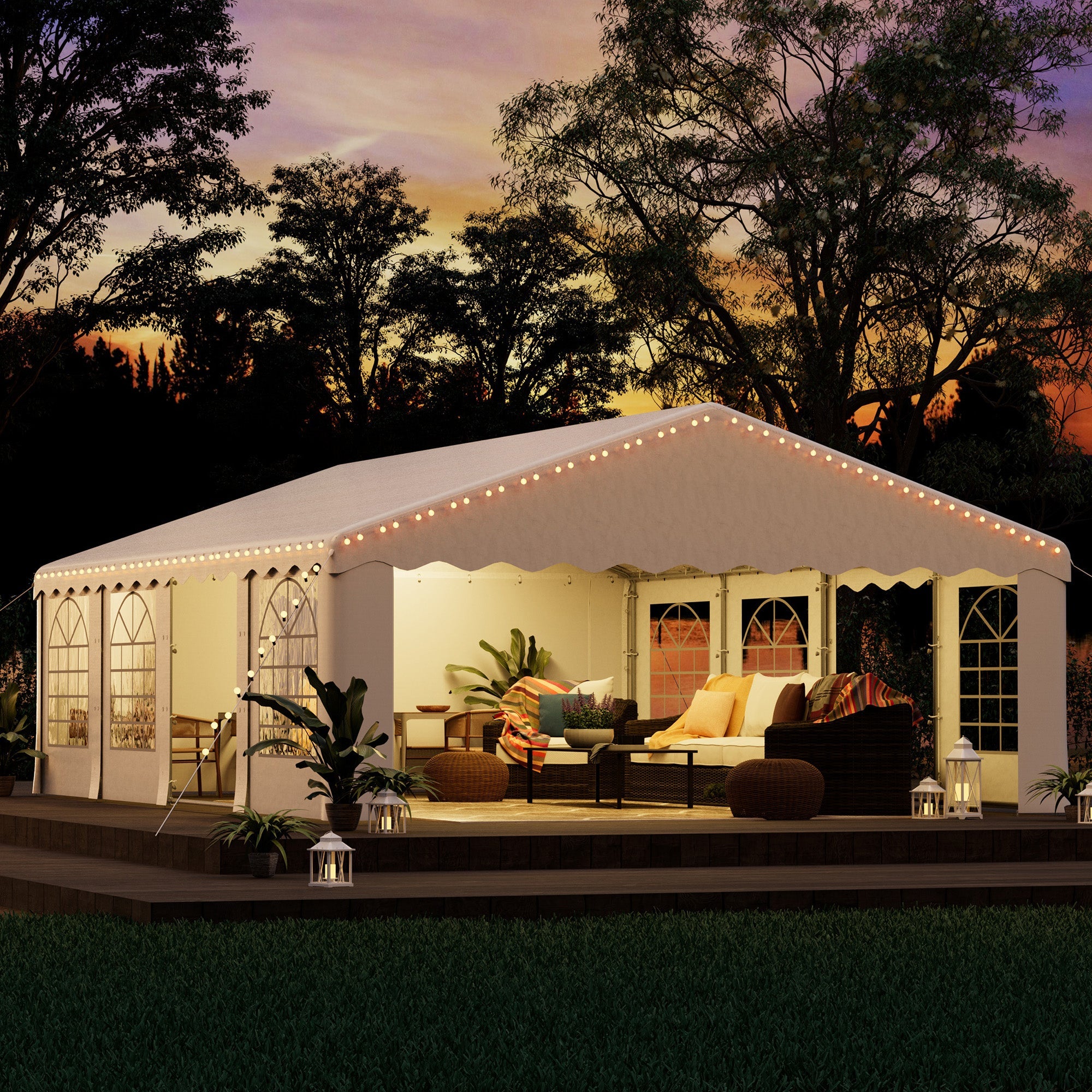 HOMREST 20x30 Ft Heavy Duty Party Tent Gazebo For Events Weddings BBQs