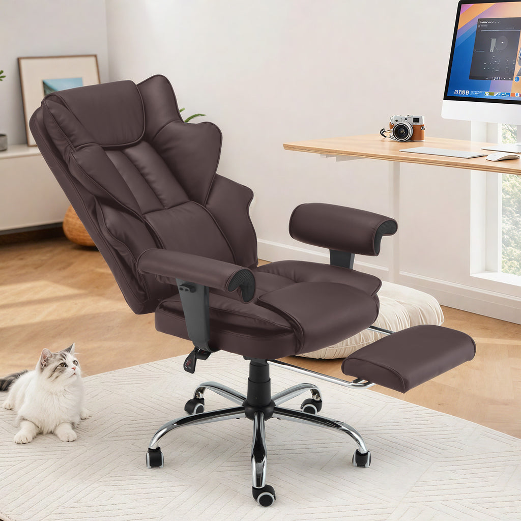 Reclining Office Chair with Footrest | Heat & Massage Comfort - Homrest