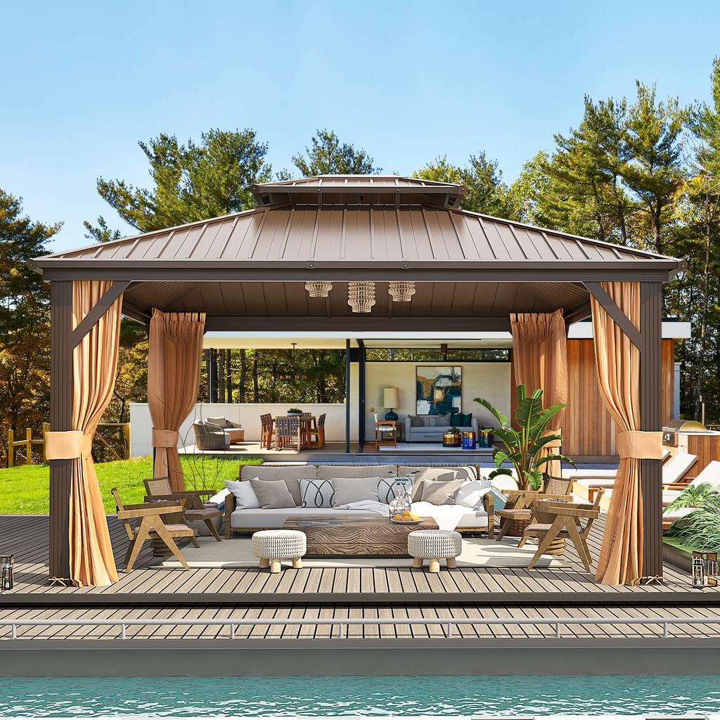 12x14 Gazebo | Strong Metal Roof & Spacious Design ¨C Homrest