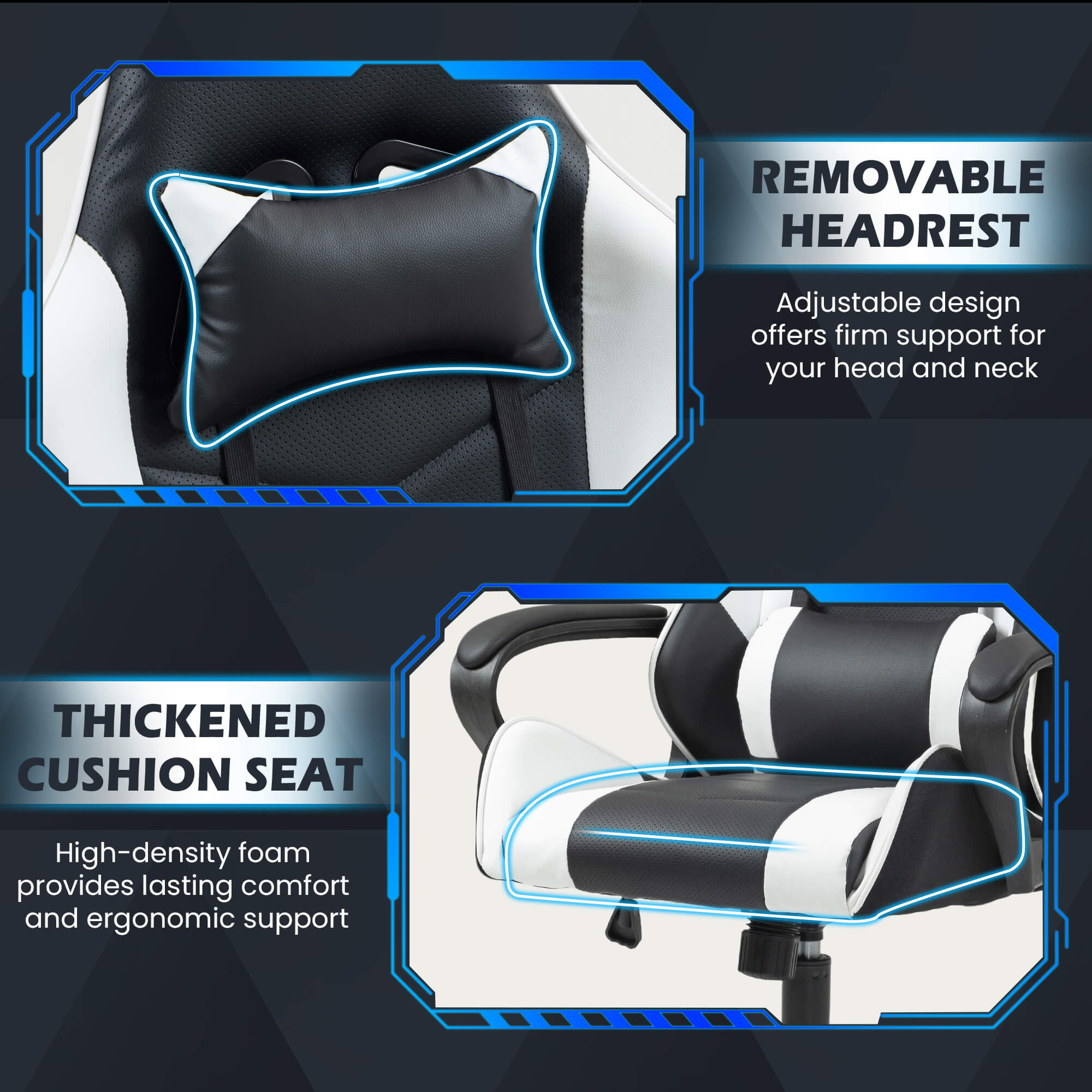 HOMREST Gaming Chair, Ergonomic Computer Gamer Chair with Massage Lumb