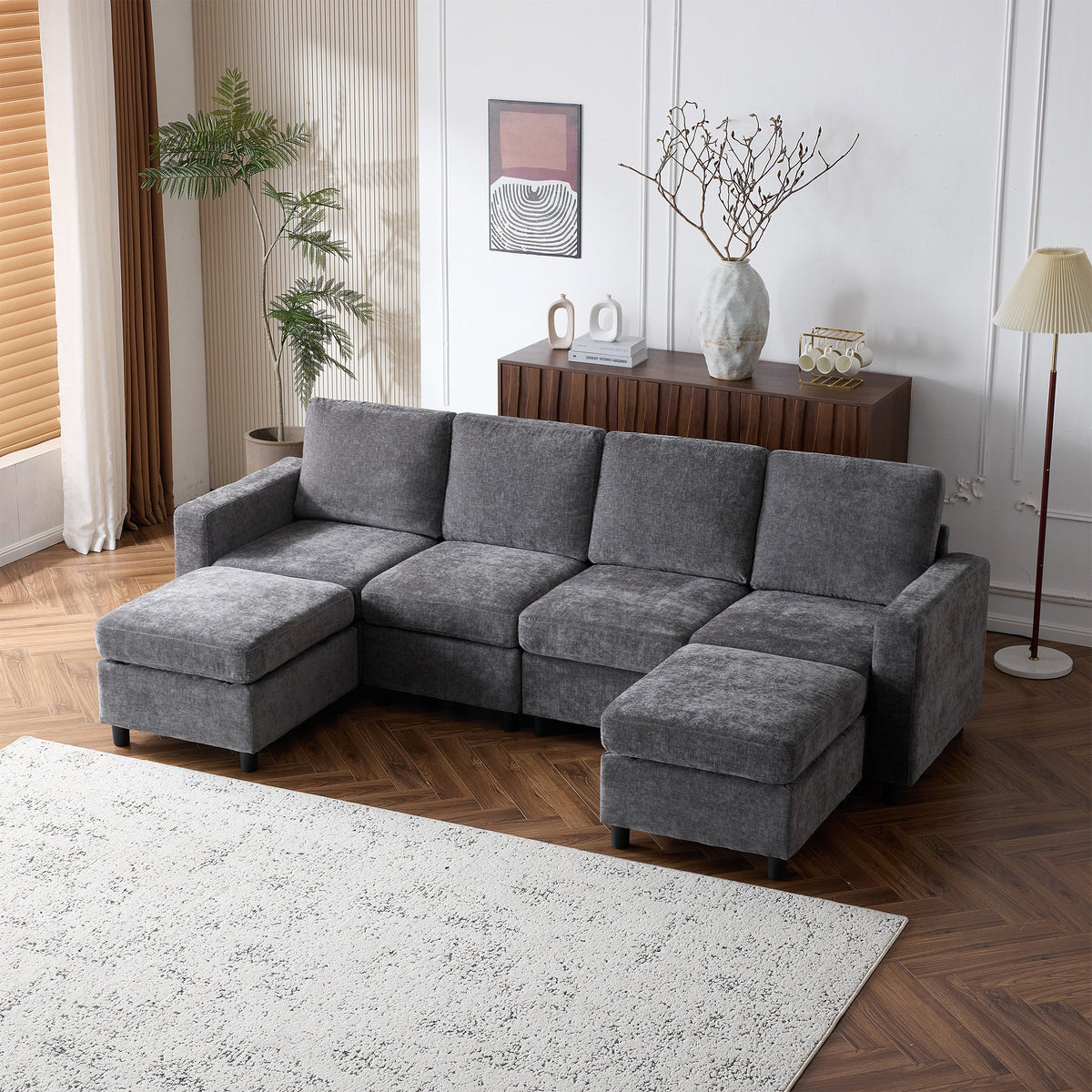 homrest 6 Piece Modular Sectional Couch, Modular Couches and Sofas Sec