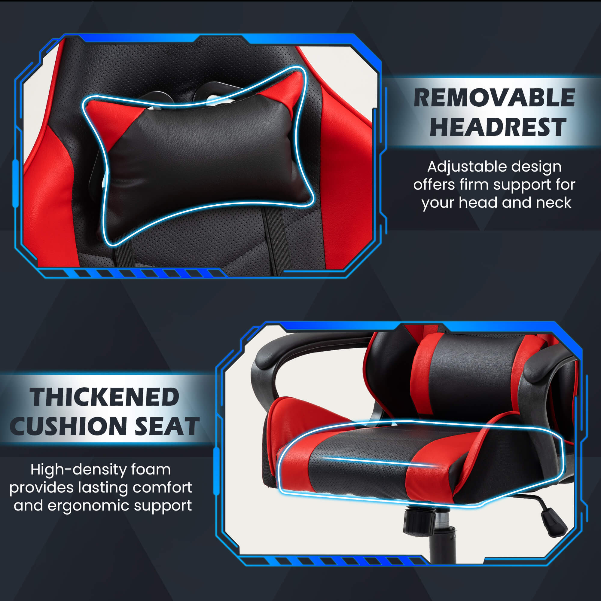 HOMREST Gaming Chair, Ergonomic Computer Gamer Chair with Massage Lumb