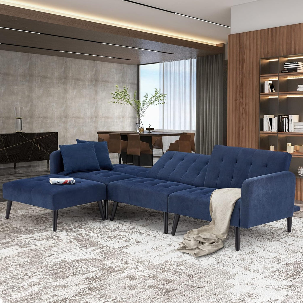 Homrest Convertible Sectional Sofa Bed with backrest