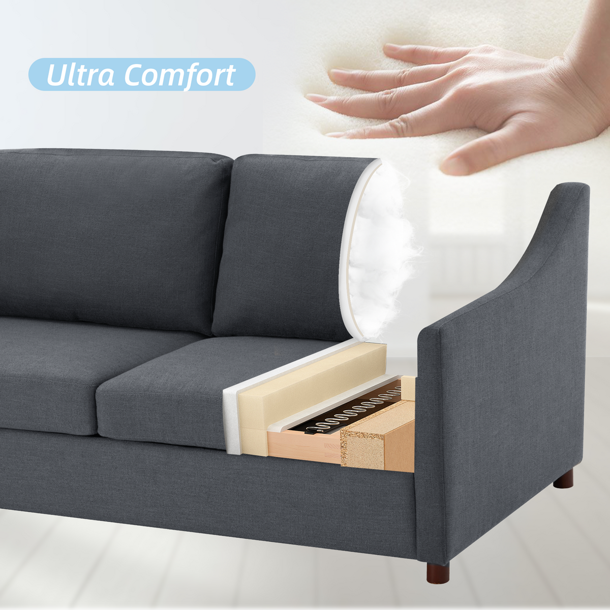 Homrest Loveseat Sofa Upholstered Couch with Removable Cover