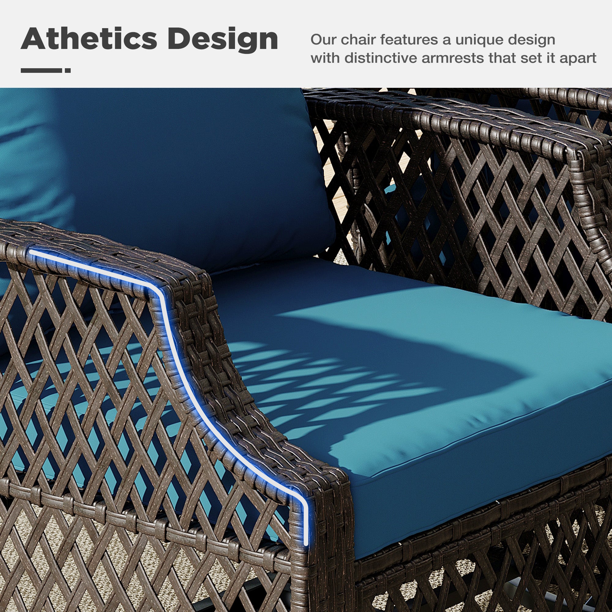 HOMREST 7 Piece Patio Furniture Set, Rattan Outdoor Sectional for Deck