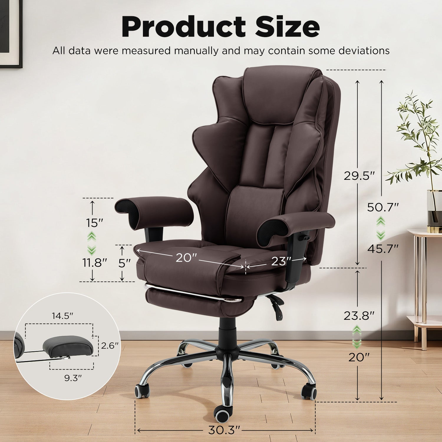 Reclining Office Chair with Footrest | Heat & Massage Comfort - Homrest