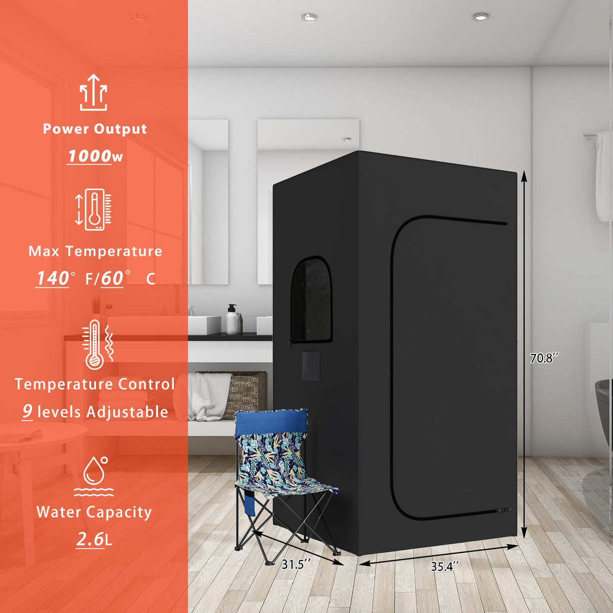 HOMREST Sauna Box,Inflatable Portable Steam Sauna for Home,Sauna Tent