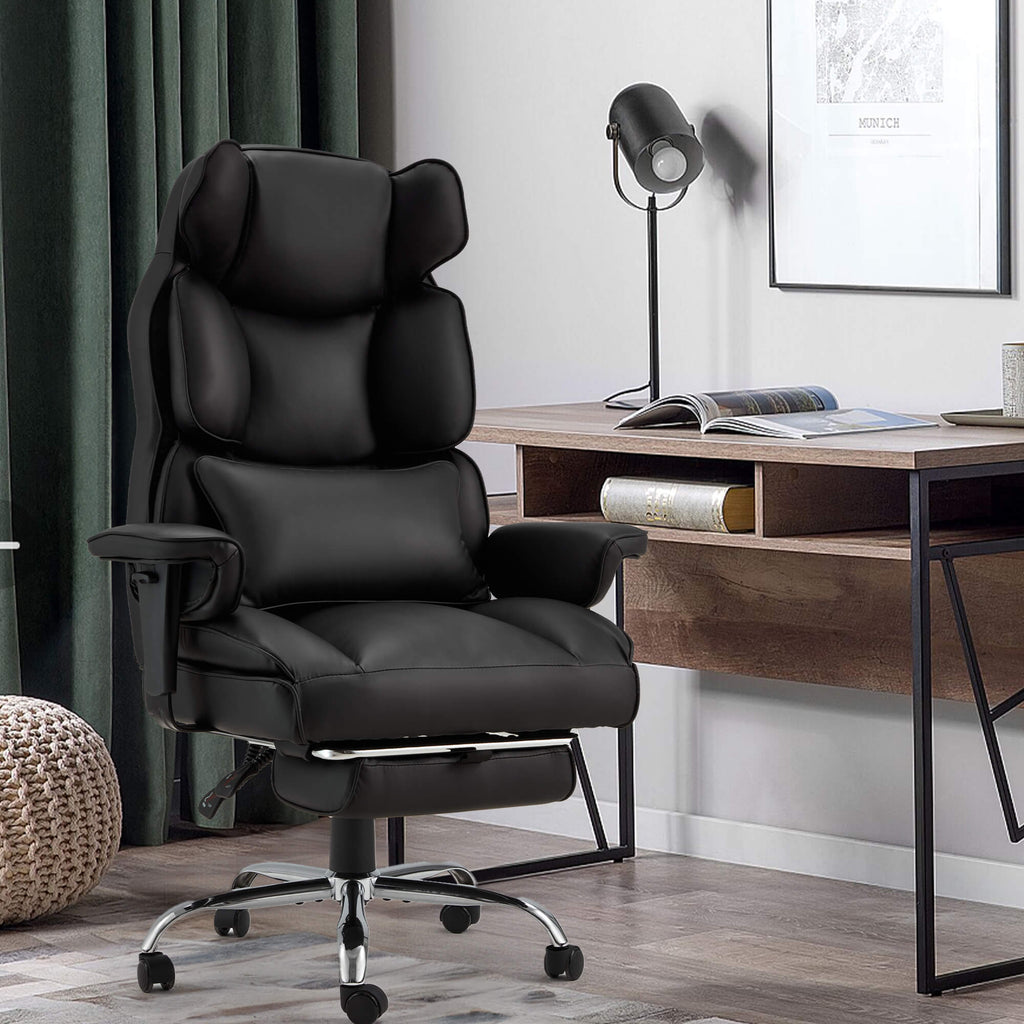 Executive Ergonomically Designed Office Chair with Footrest, Lumbar Su