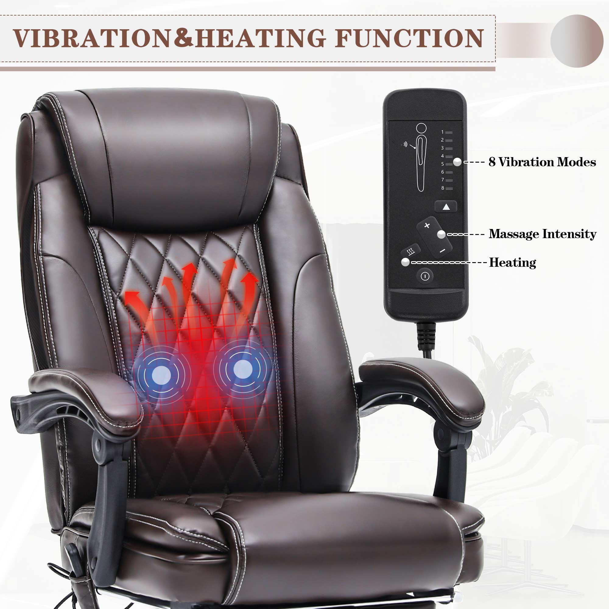 Ergonomic Executive Massage and Heated Office Chair