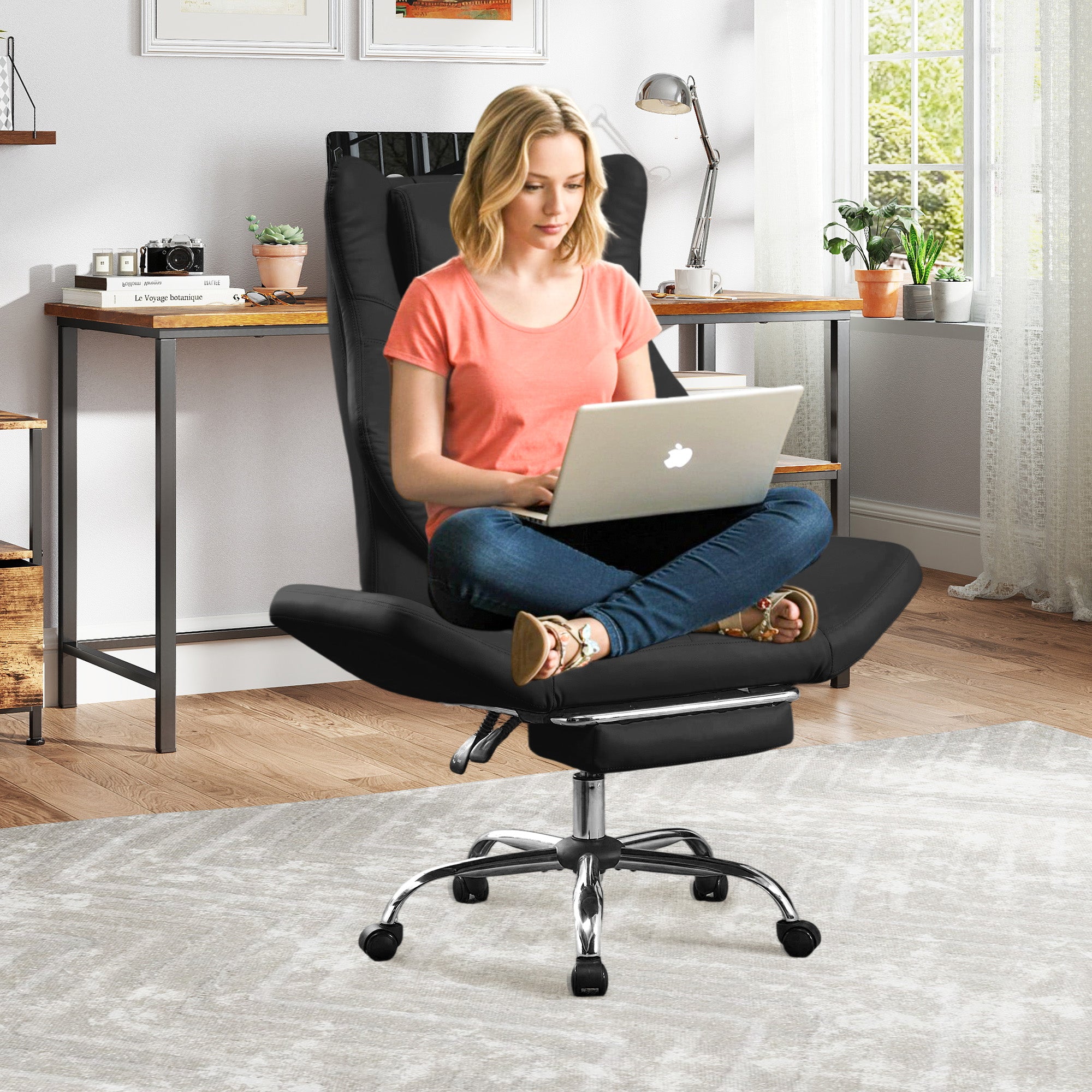 HOMREST Ergonomic Home Office Chair with Flip-Up Armrests, 135° Reclin