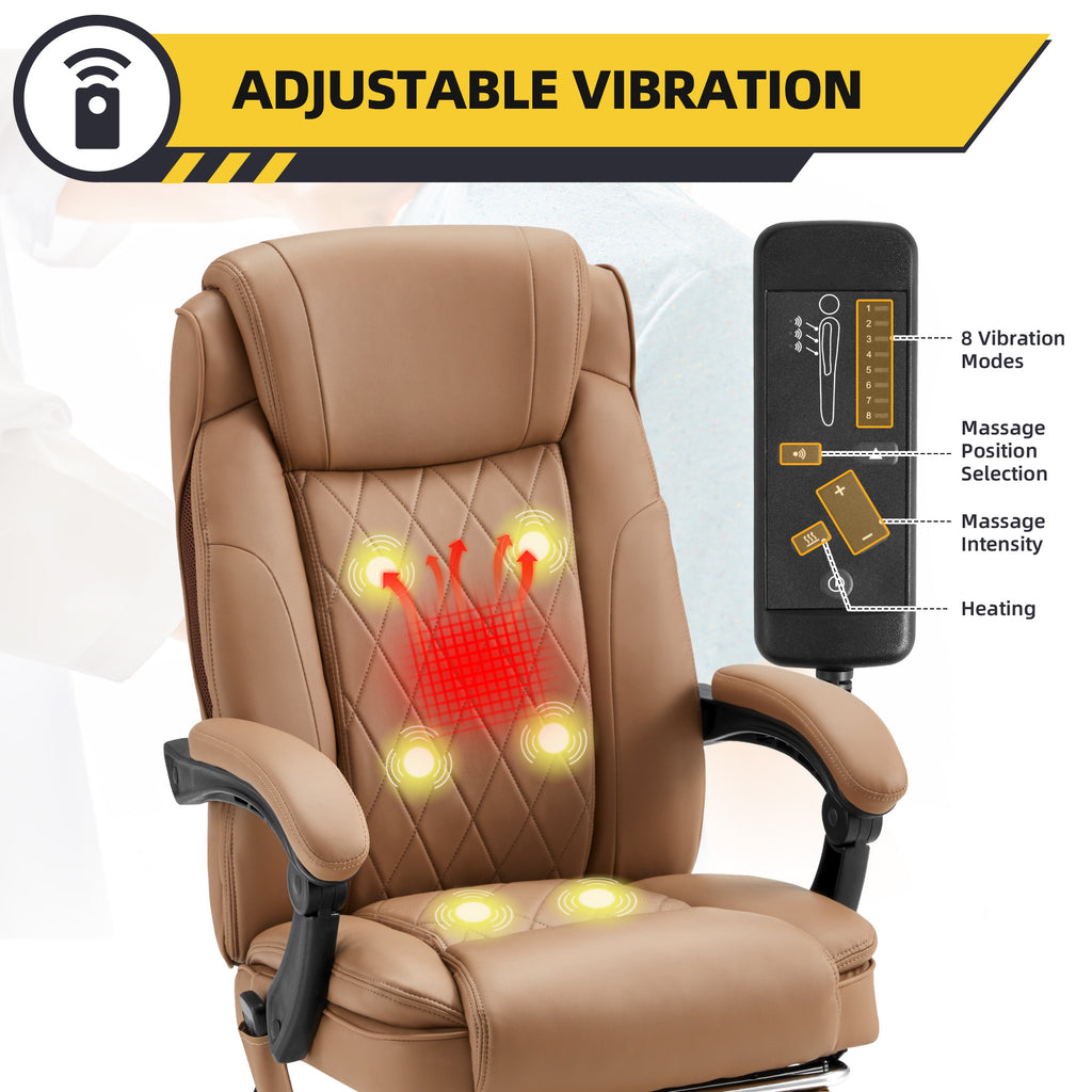 Ergonomic Executive Office Chair with Massage and Heat