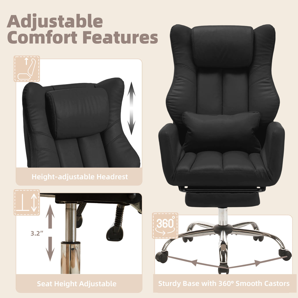 HOMREST Ergonomic Home Office Chair with Flip-Up Armrests, 135° Reclin