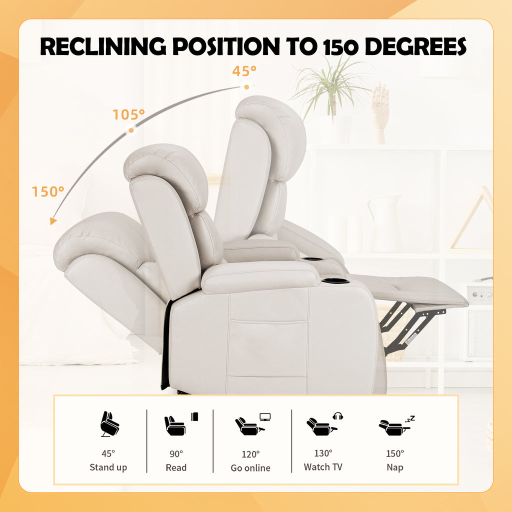 Homrest Power Lift Recliner Chair with Heated Massage, Brown