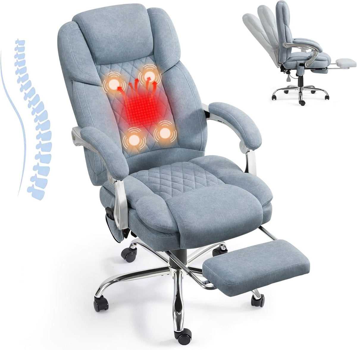 Reclining Desk Chair | Massage & Heat - Homrest