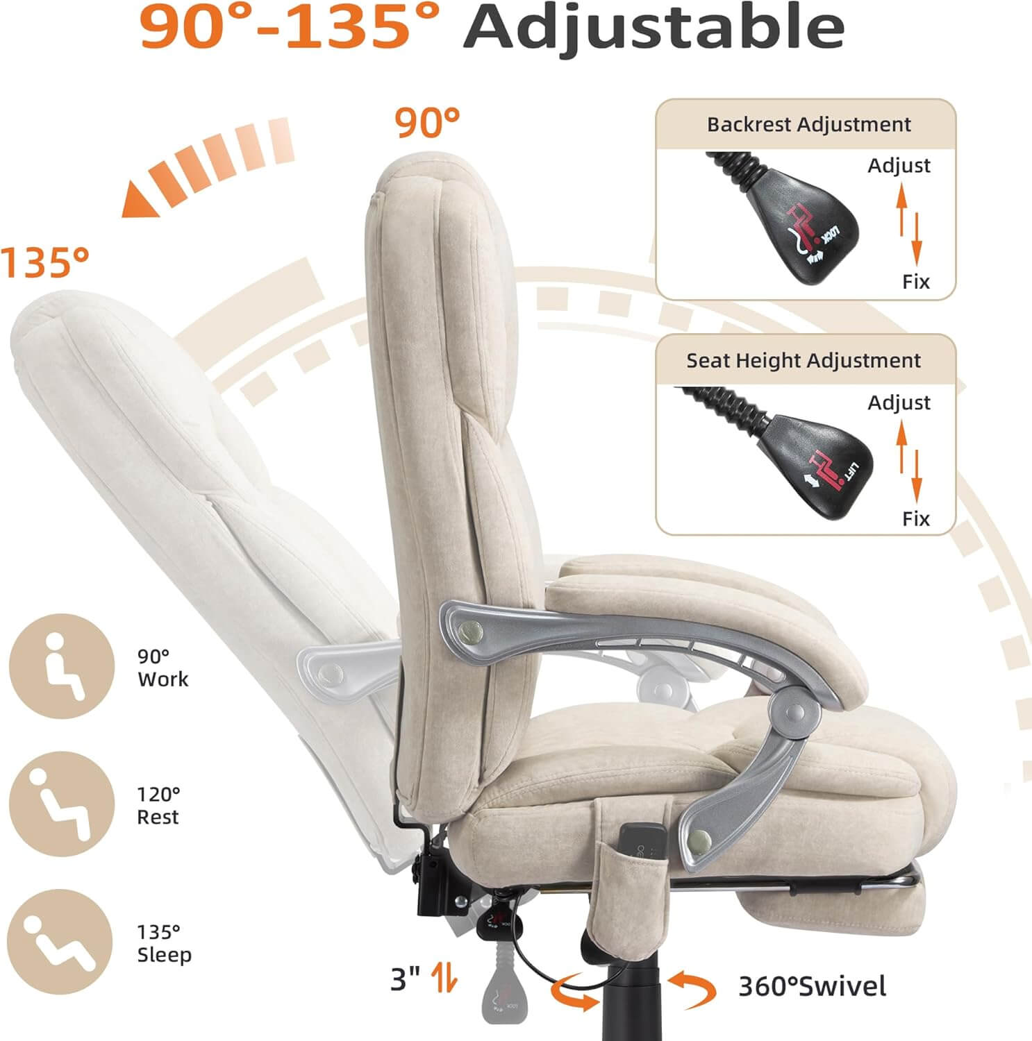 Beige High Back Chair | Style & Comfort - Homrest