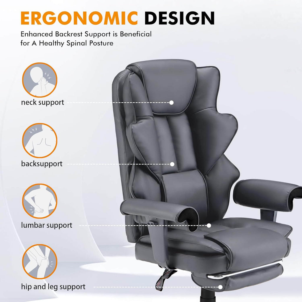Office Chair with Footrest | Heat & Massage Comfort - Homrest