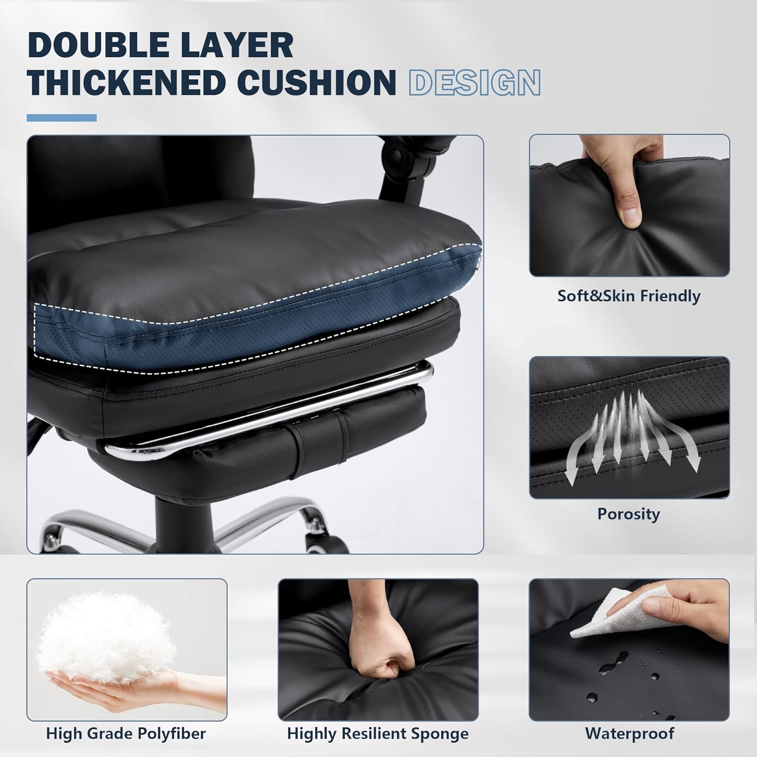 Heated Office Chair with Footrests for Total Relaxation | 6-Point ...