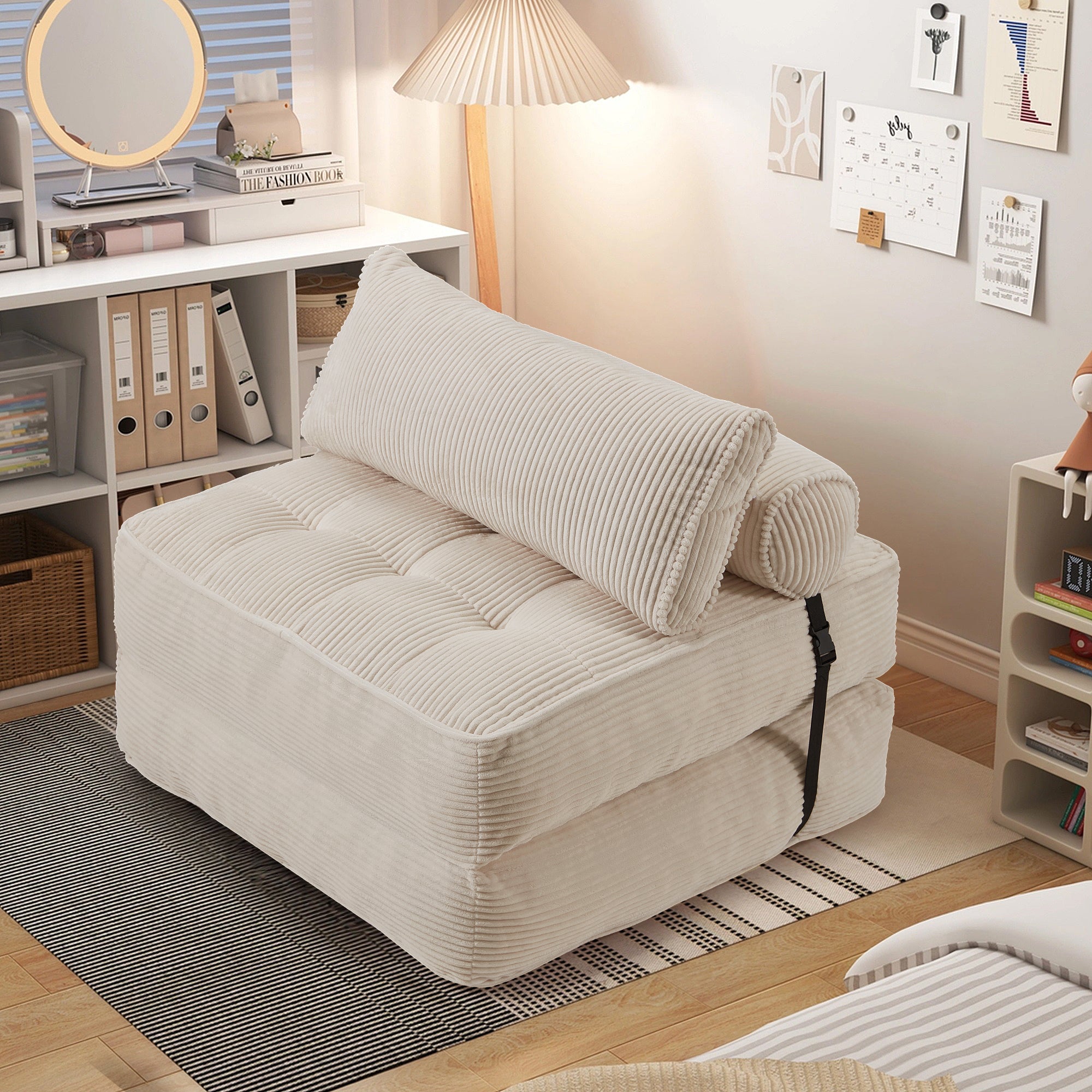Foldable Chair Bed | Convertible Sofa Bed with 2 Pillows - HOMREST