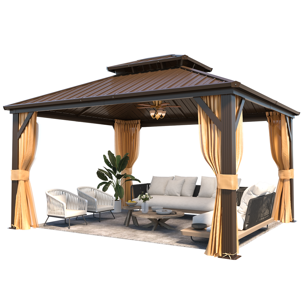 12x14 Gazebo | Strong Metal Roof & Spacious Design ¨C Homrest