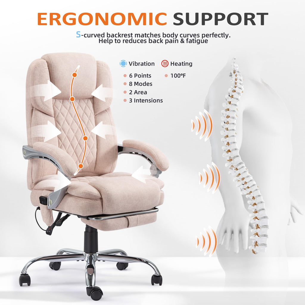 Big and Tall Office Chair | Massage & Heat - Homrest