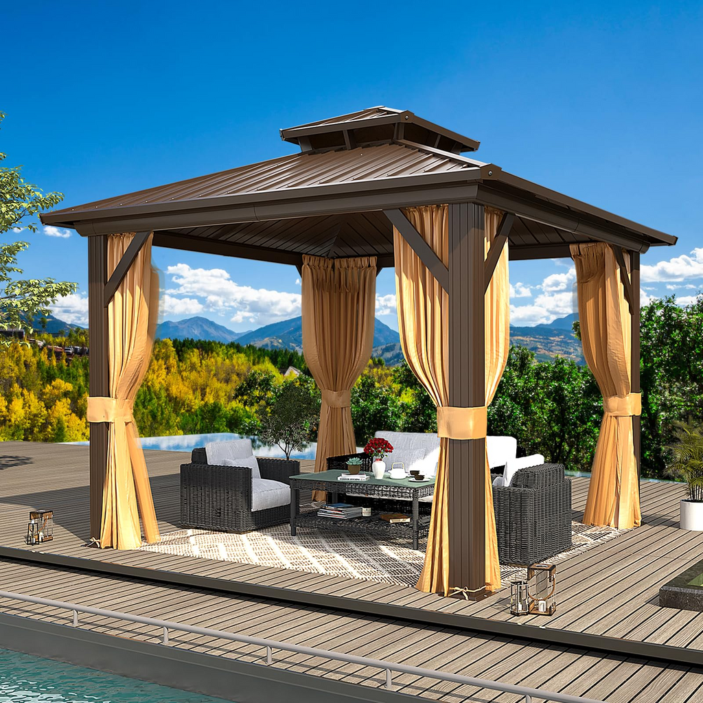 10x10 Gazebo | Strong Steel Roof, Spacious Design ¨C Homrest