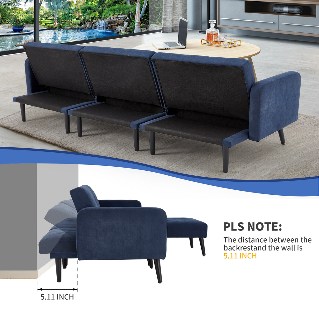 Homrest Convertible Sectional Sofa Bed with backrest