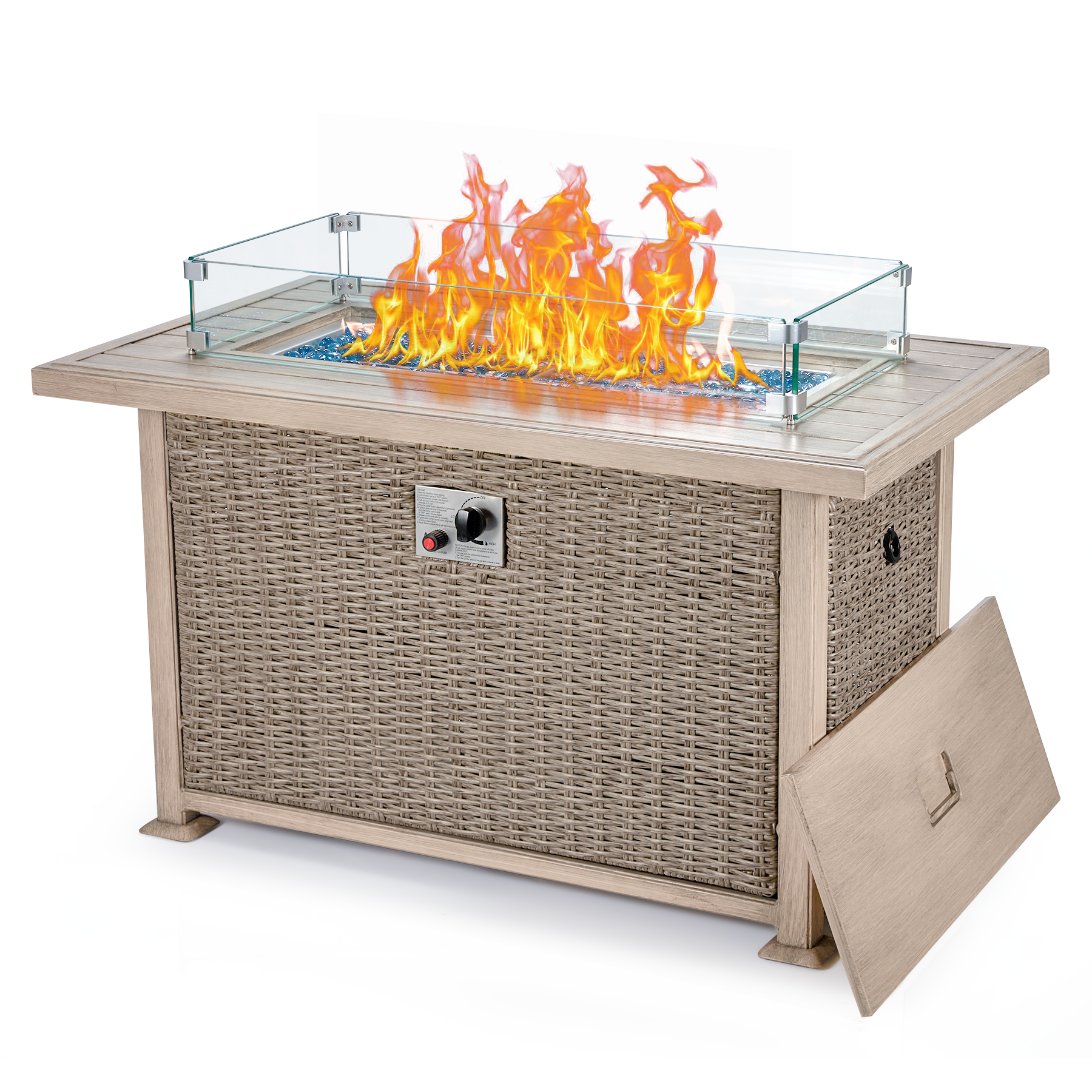 Homrest 44in Fire Pit Table Propane Aluminum Table Top