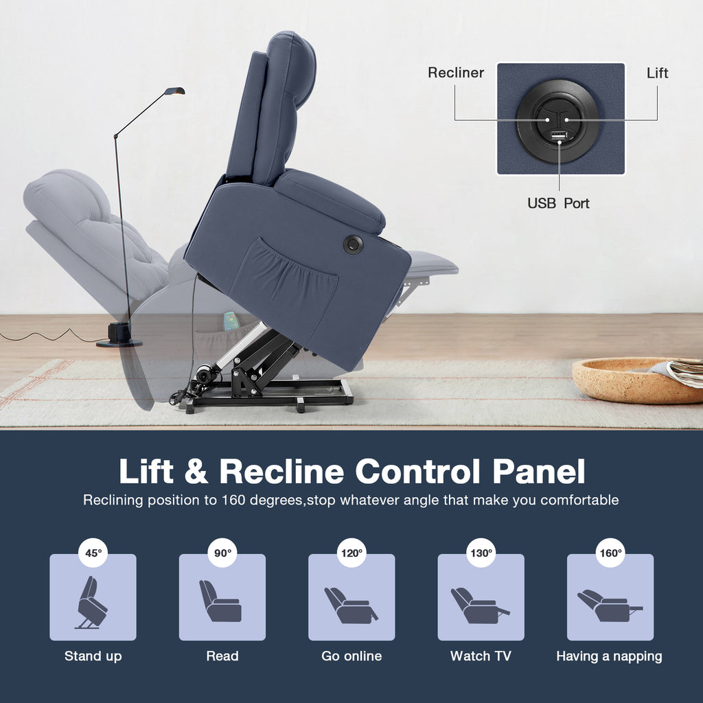 Homrest Electric Power Lift Recliner Chair Sofa with Massage