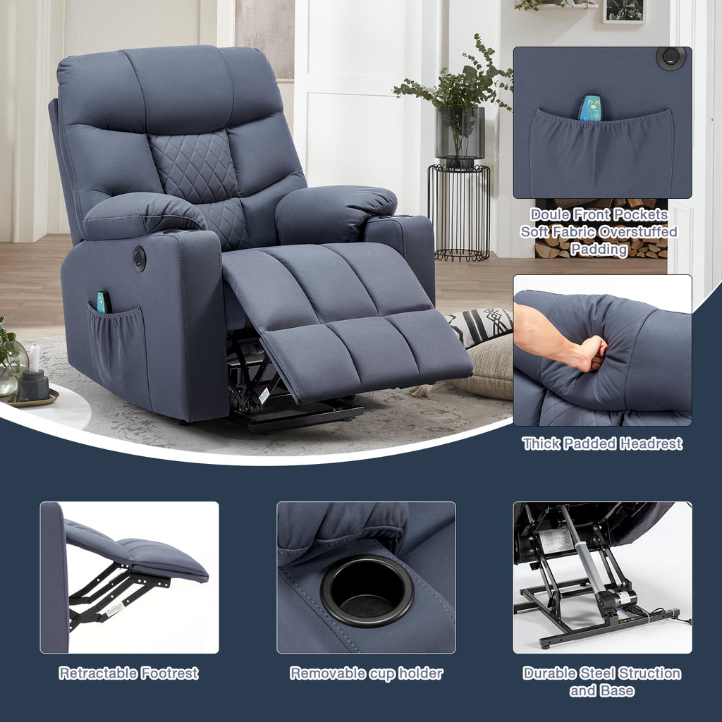 Homrest Electric Power Lift Recliner Chair Sofa with Massage