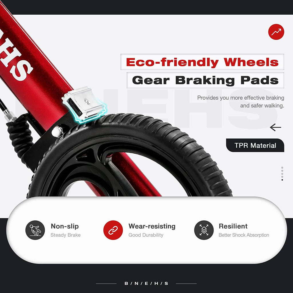 Rollator Walker with Seat Upright Walkers w/ Brake Pads