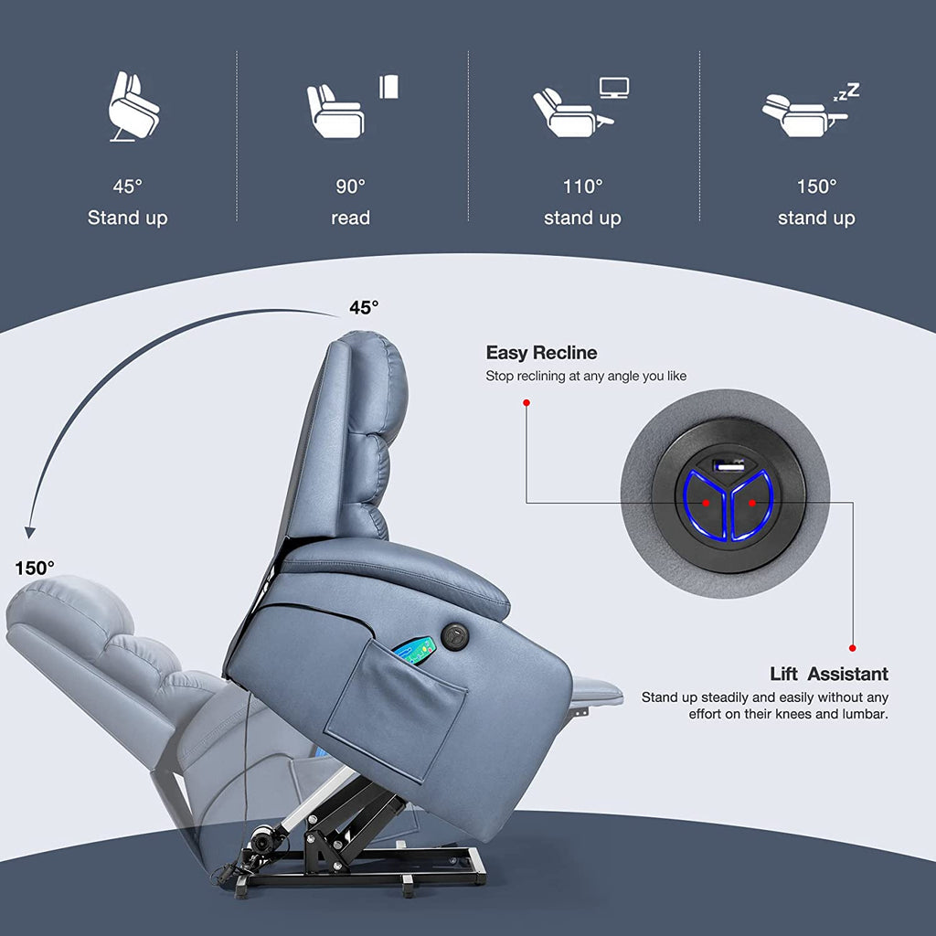 Homrest Power Lift Recliner Chair with Massage for Elderly