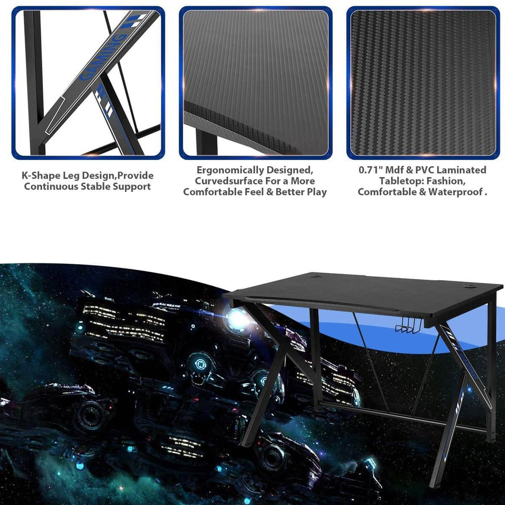 42.5" Gaming Desk K-Shape Gaming Table Home Computer Desk