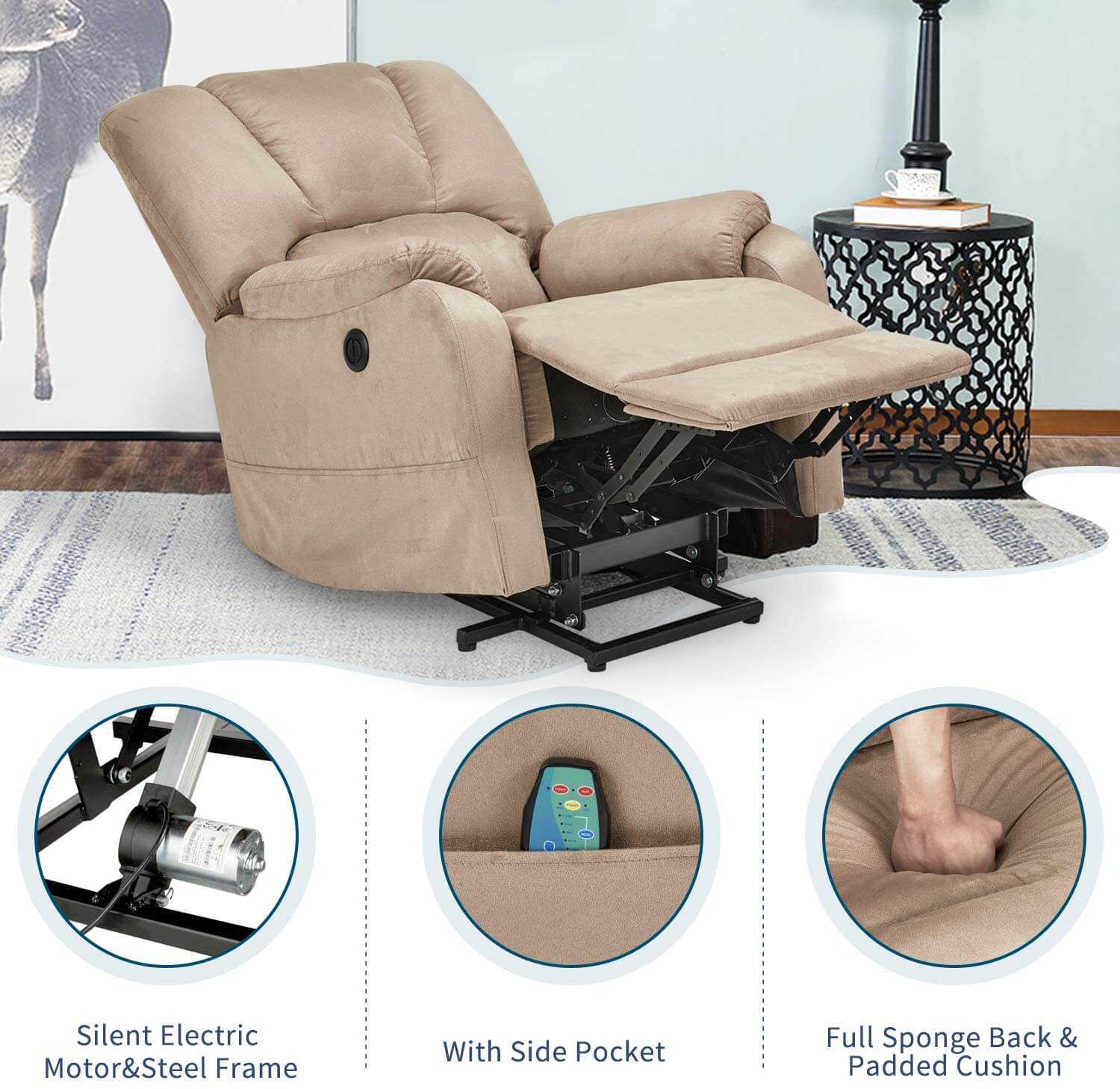 Electric Power Lift Recliner Chair with Massage and Heat