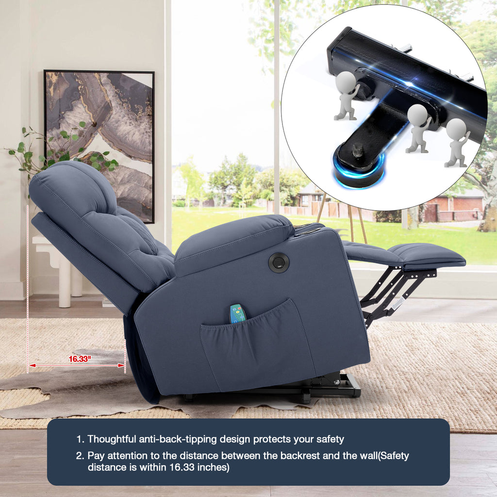 Homrest Electric Power Lift Recliner Chair Sofa with Massage