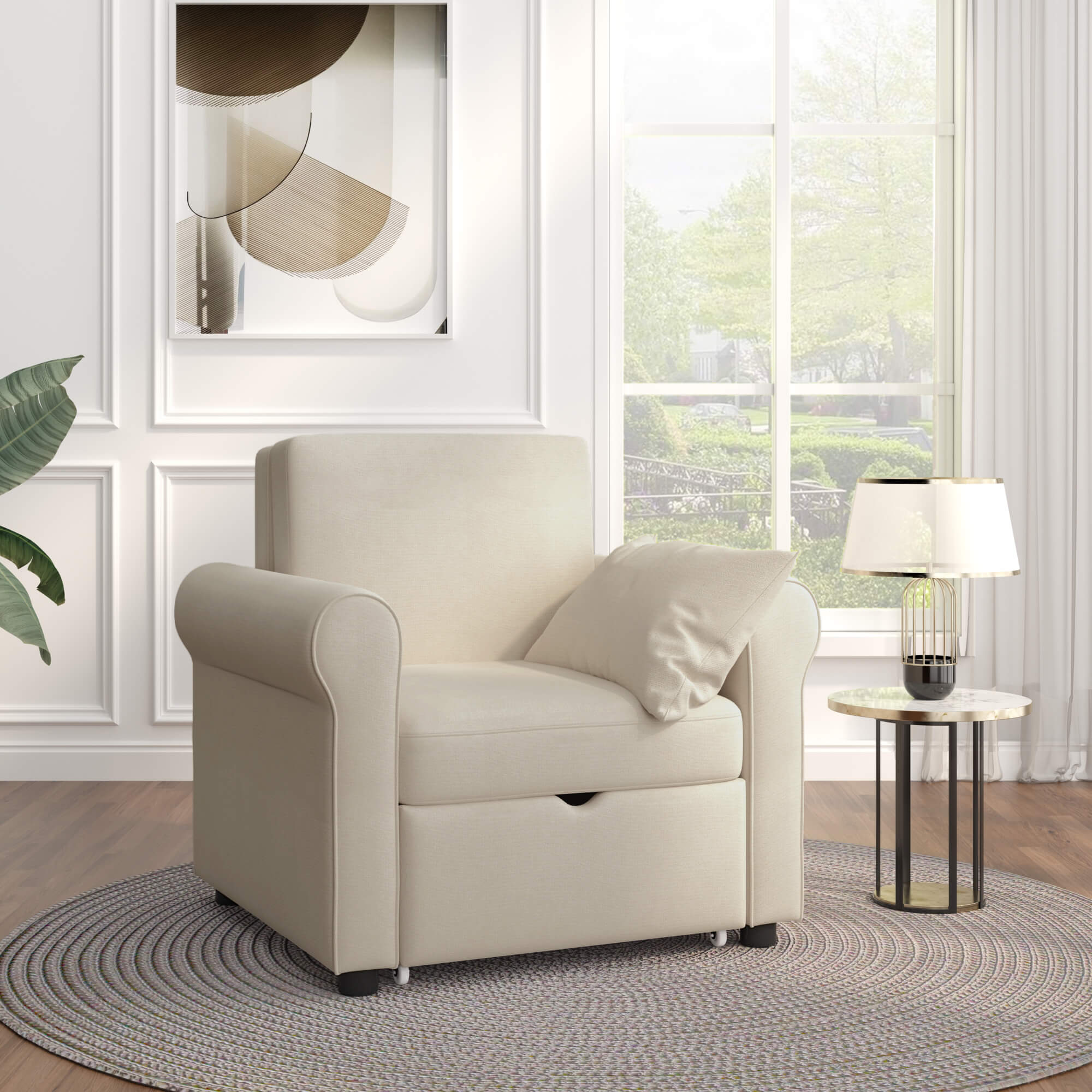 Homrest Sofa Bed Convertible Sleeper Chair Bed with Storage