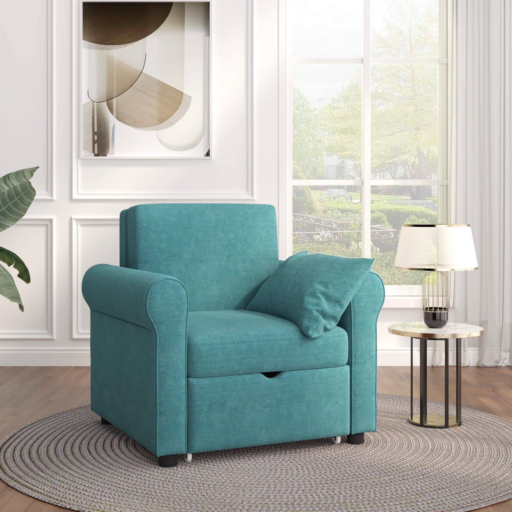 Homrest Sofa Bed Convertible Sleeper Chair Bed with Storage