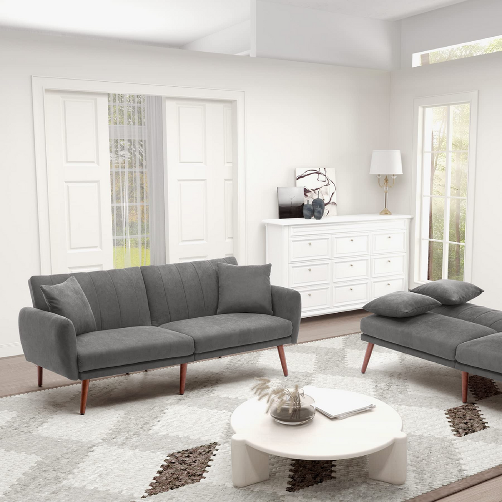 Homrest Convertible Linen Fabric Recliner Sleeper Sofa