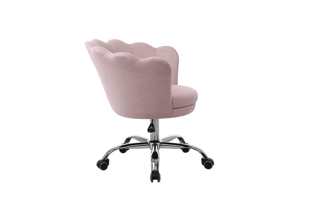 Upholstered Shell Chair Adjustable Swivel Chair, Pink