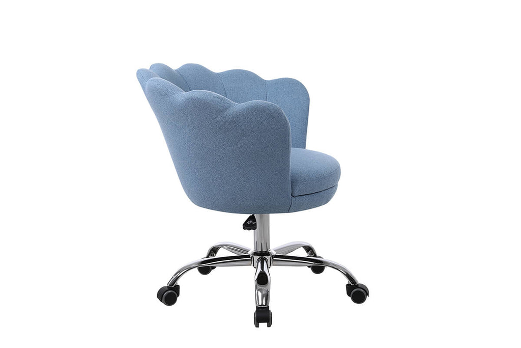 Upholstered Shell Chair Adjustable Swivel Chair, Blue